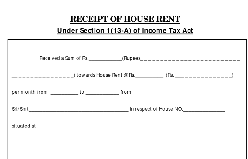 Rent Receipt Format Download Printable PDF With Revenue Stamp